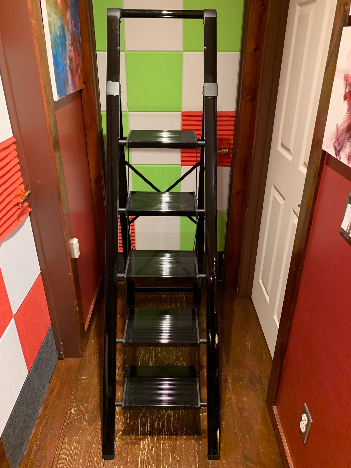 MODVAT Escabeau portable pliant 4 étapes léger avec pédale anti-fente ...