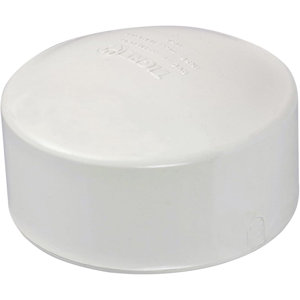 Supply Giant 2 in. White PVC DWV Cap, Hub Connection End Cap Fitting ...