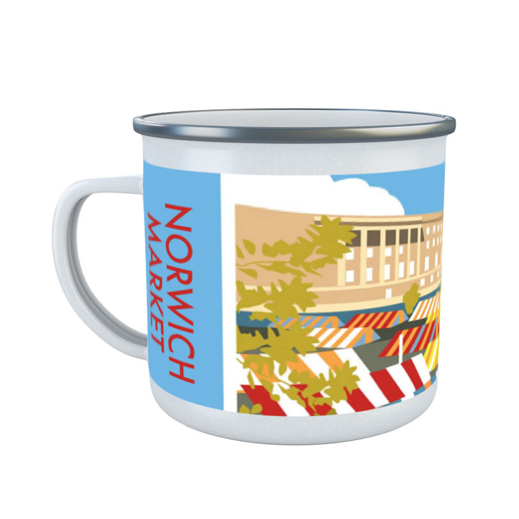 Happy Larry Roosevelt Norwich Market, Norfolk Enamel Mug | Wayfair.co.uk