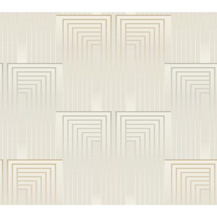 York Wallcoverings Geometric Metallic Wallpaper Roll by Candice Olson ...