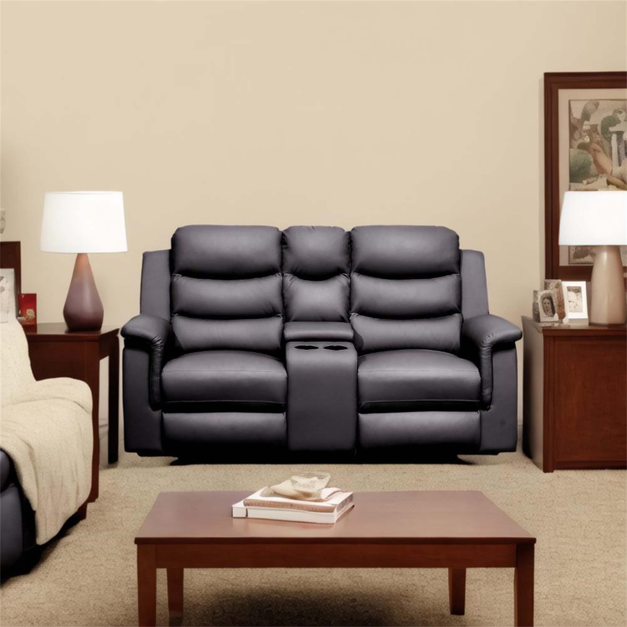 Latitude Run® Reclining Loveseat with Middle Console Slipcover ...