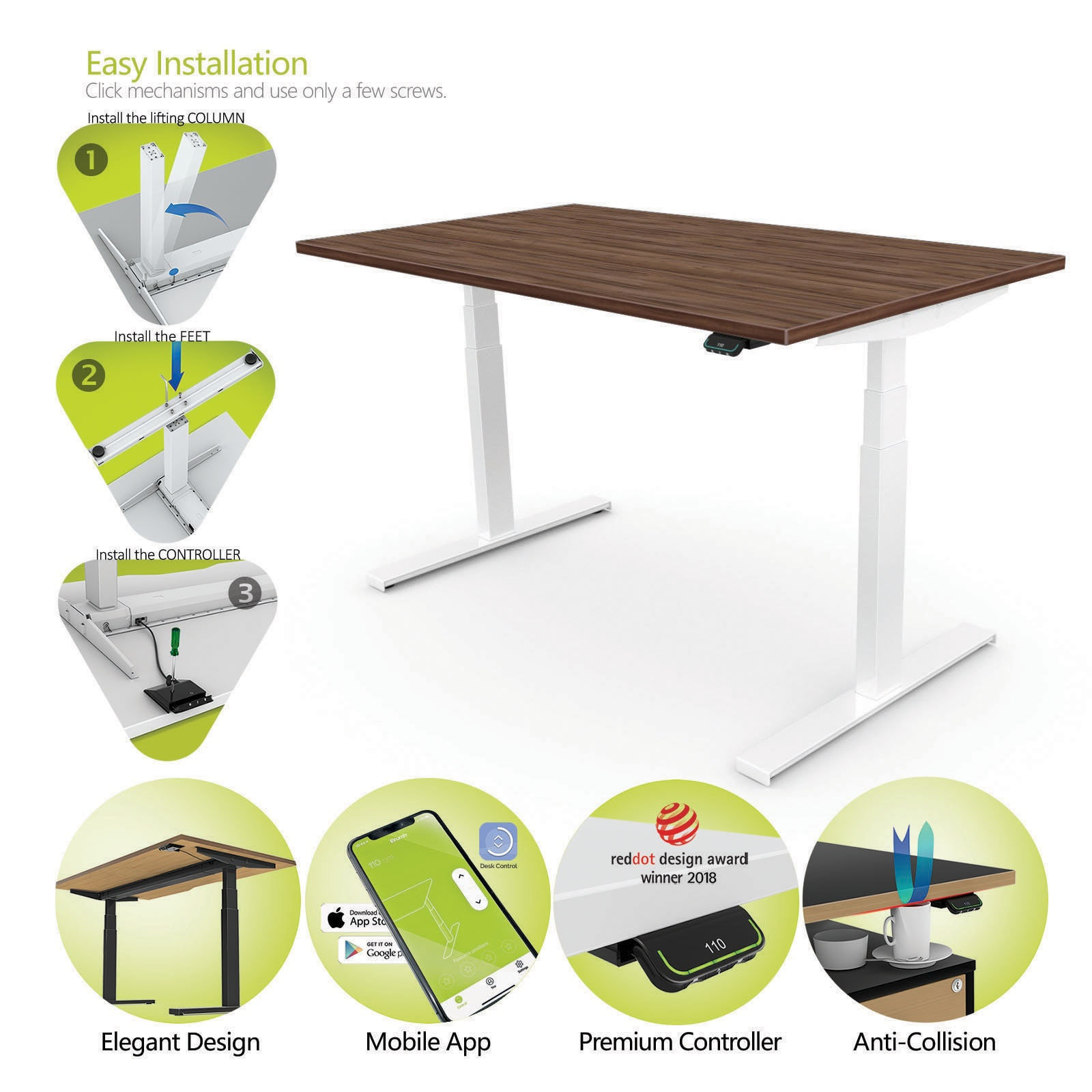 Inbox Zero Bluetooth and Mobile Connectivity Height Adjustable Standing ...