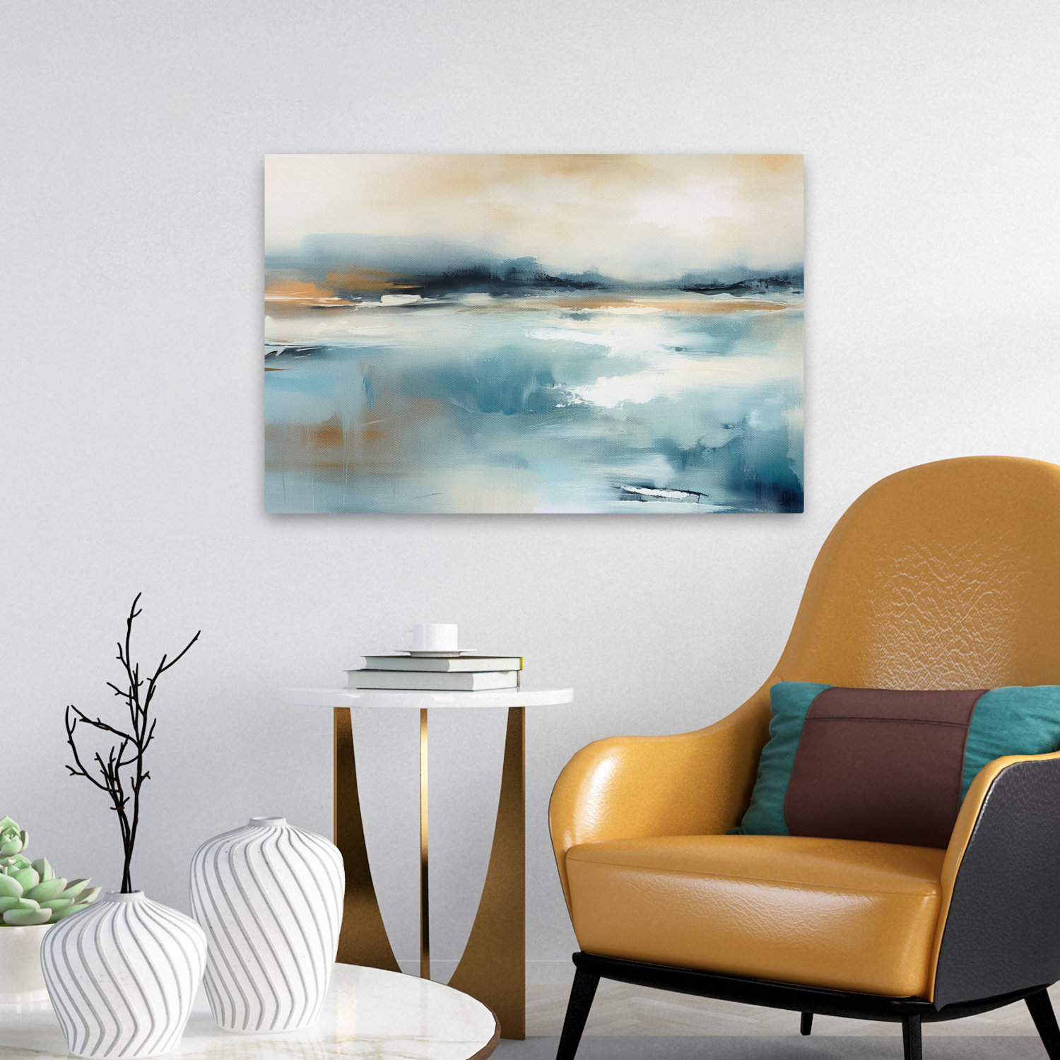 Dovecove Coastline Elegance I - Abstract Land And Seascape Abstract ...