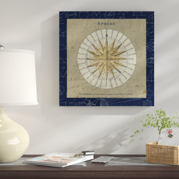 East Urban Home " Sphere Compass Blue " by Sue Schlabach - Wayfair Canada