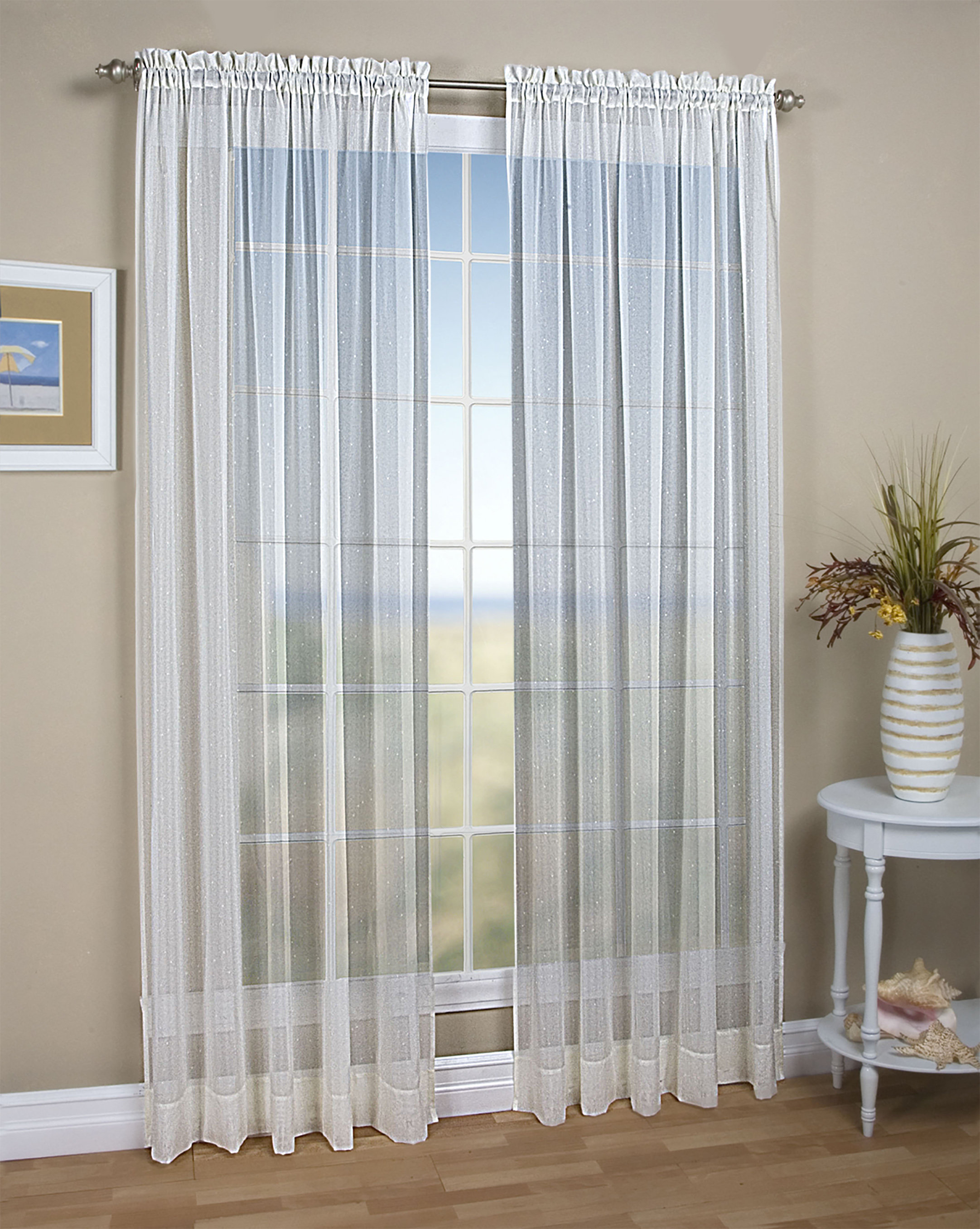 Charlton Home® Hegwood Delicate Sheer Rod Pocket Single Curtain Panel ...