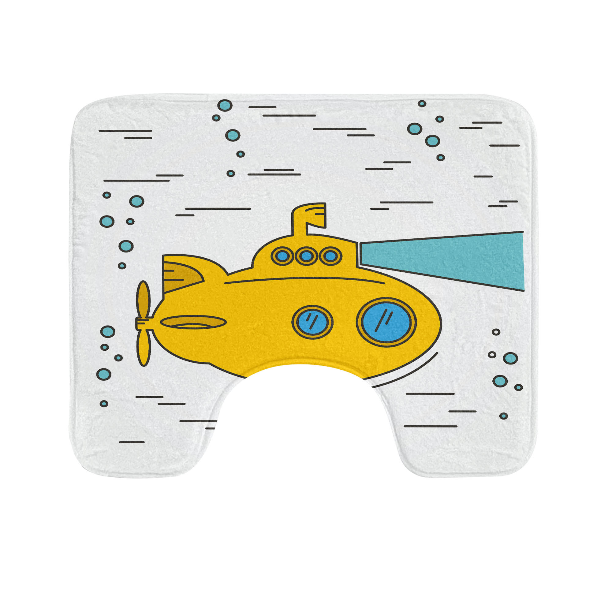 Dakota Fields Yellow Submarine Toilet Mat U-Shape Bathroom Rug 20 ...