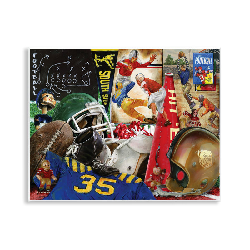 Ophelia & Co. Football Sports Collage Wall Plaque Art by Ed Wargo | Wayfair