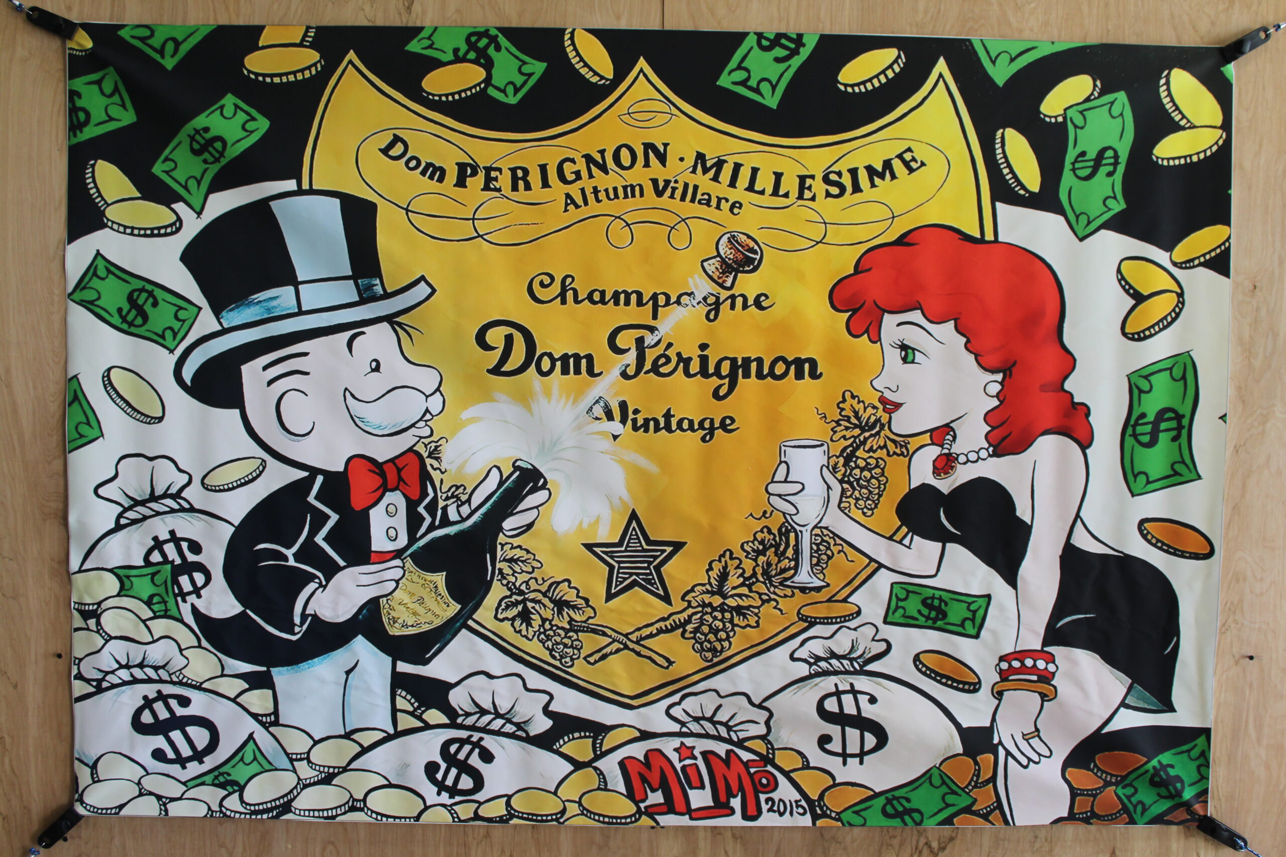 NIFAO Monopoly Man Dom Perignon ChampagneUnframed Giant Canvas 49 x 70 ...