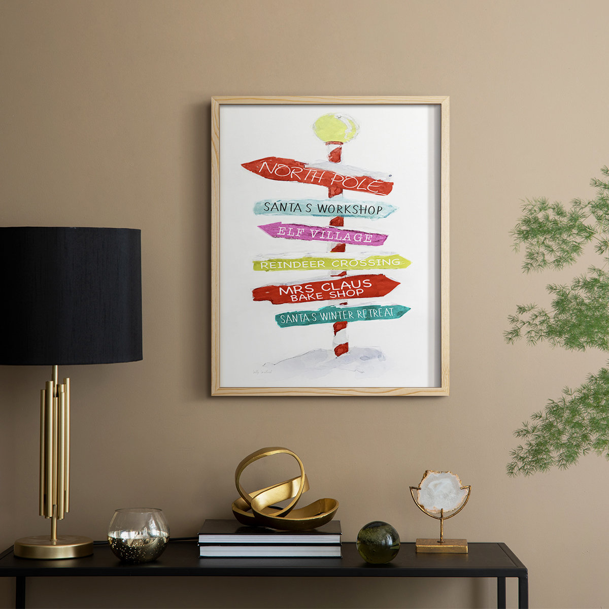 The Holiday Aisle® Christmas Directions Framed Print - Solid Wood | Wayfair