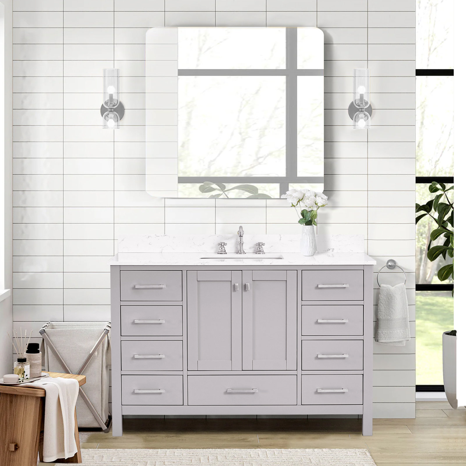 Mercer41 Cholena 54 Inch Bathroom Vanity With Single Sink | Wayfair