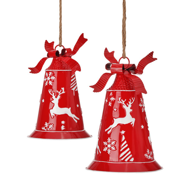 The Holiday Aisle® Metal Reindeer Bells with Jute Rope | Wayfair