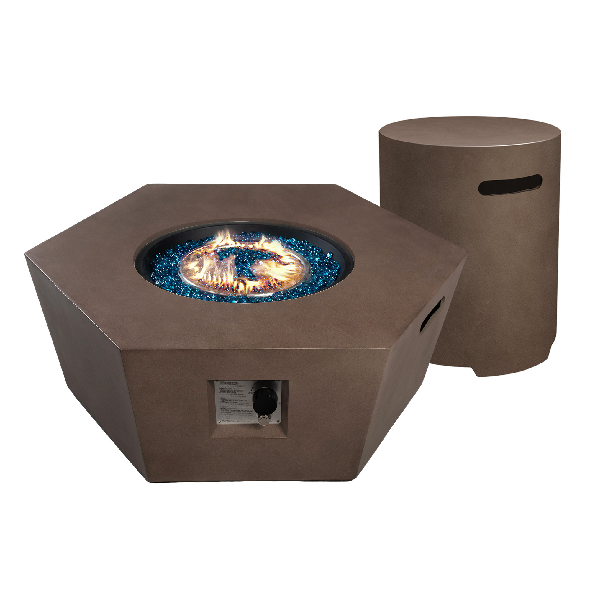 Latitude Run® 41 in. 50,000 BTU Hexagon Concrete Outdoor Propane Fire ...