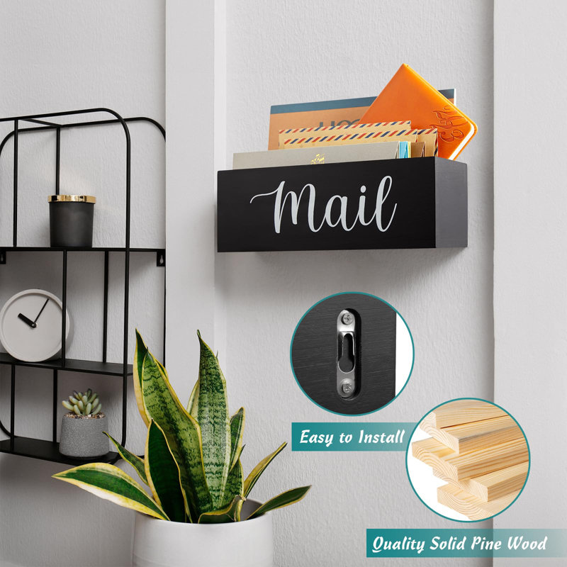 BOJUNTAN Mail Organizer, Mail Holder With 2 Slots, Mail Basket For Wall ...