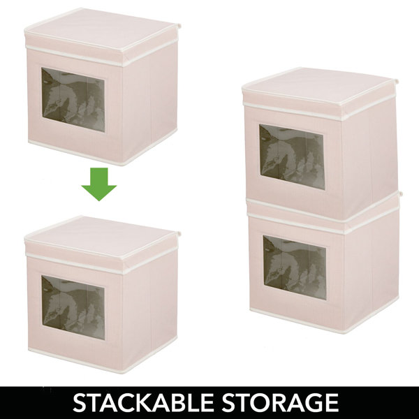 mDesign Fabric Stackable Square Cube Storage Organizer Box, 6 Pack ...