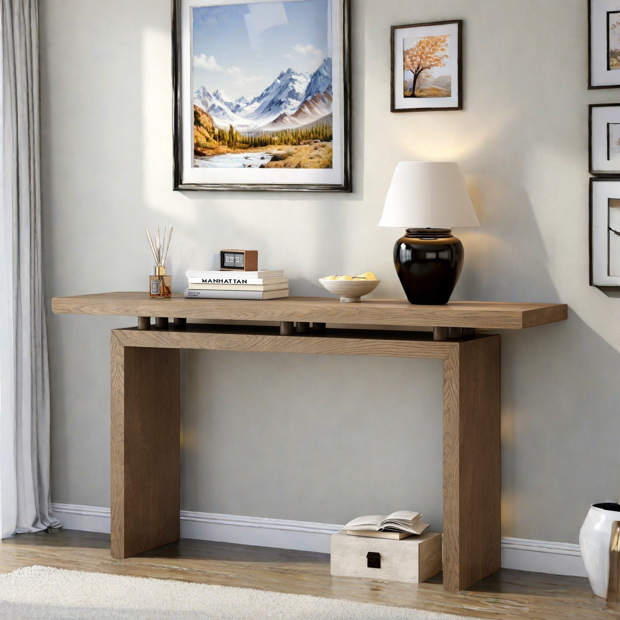 Latitude Run® Simple Console Table With Clever Tabletop Design And ...