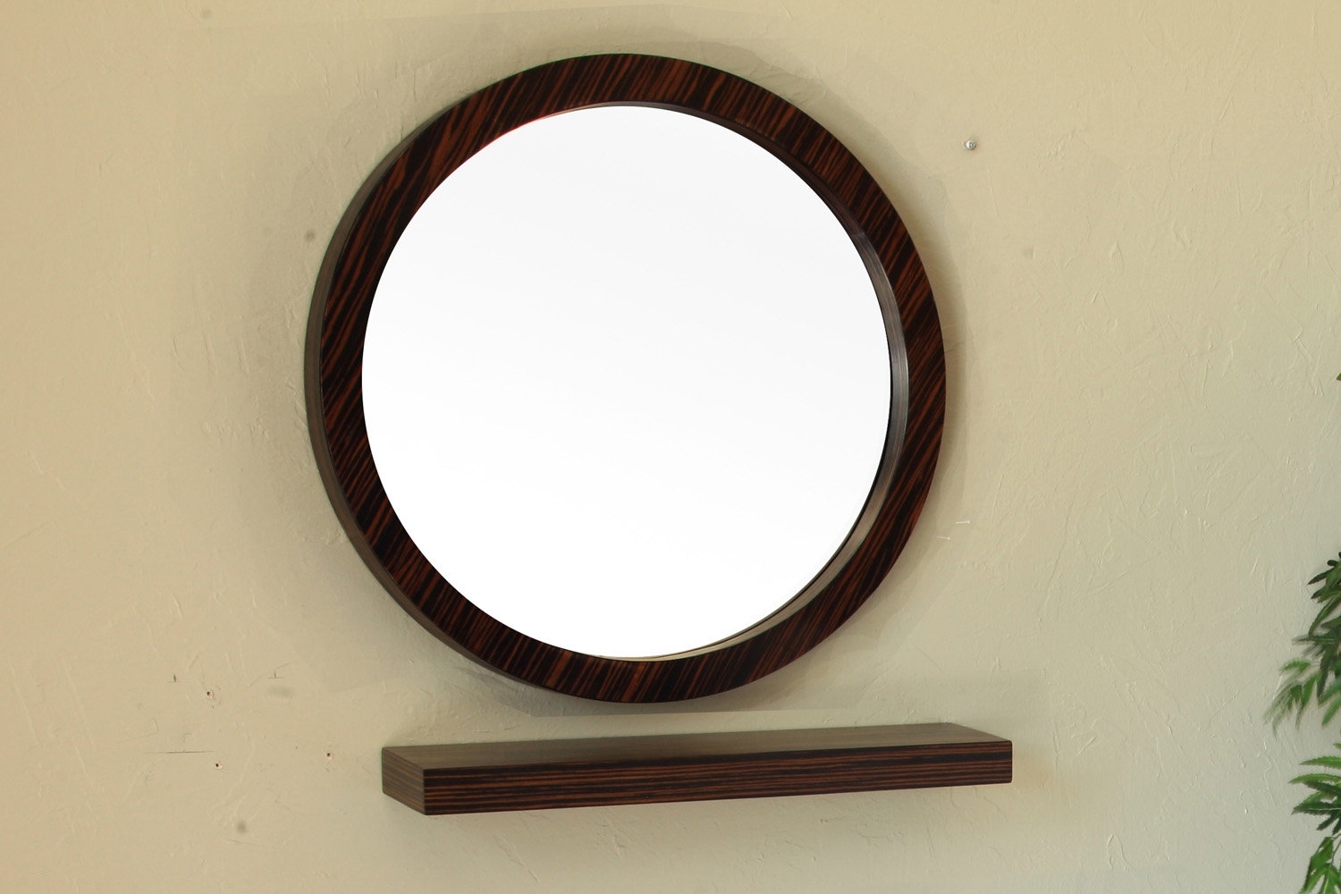Bellaterra Home Round Wall Mirror with Shelves | Wayfair
