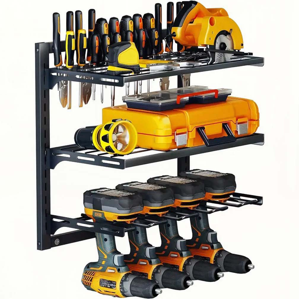 WFX Utility™ Heavy-Duty Metal Power Tool Organizer Wall Mount, 3-Tier ...