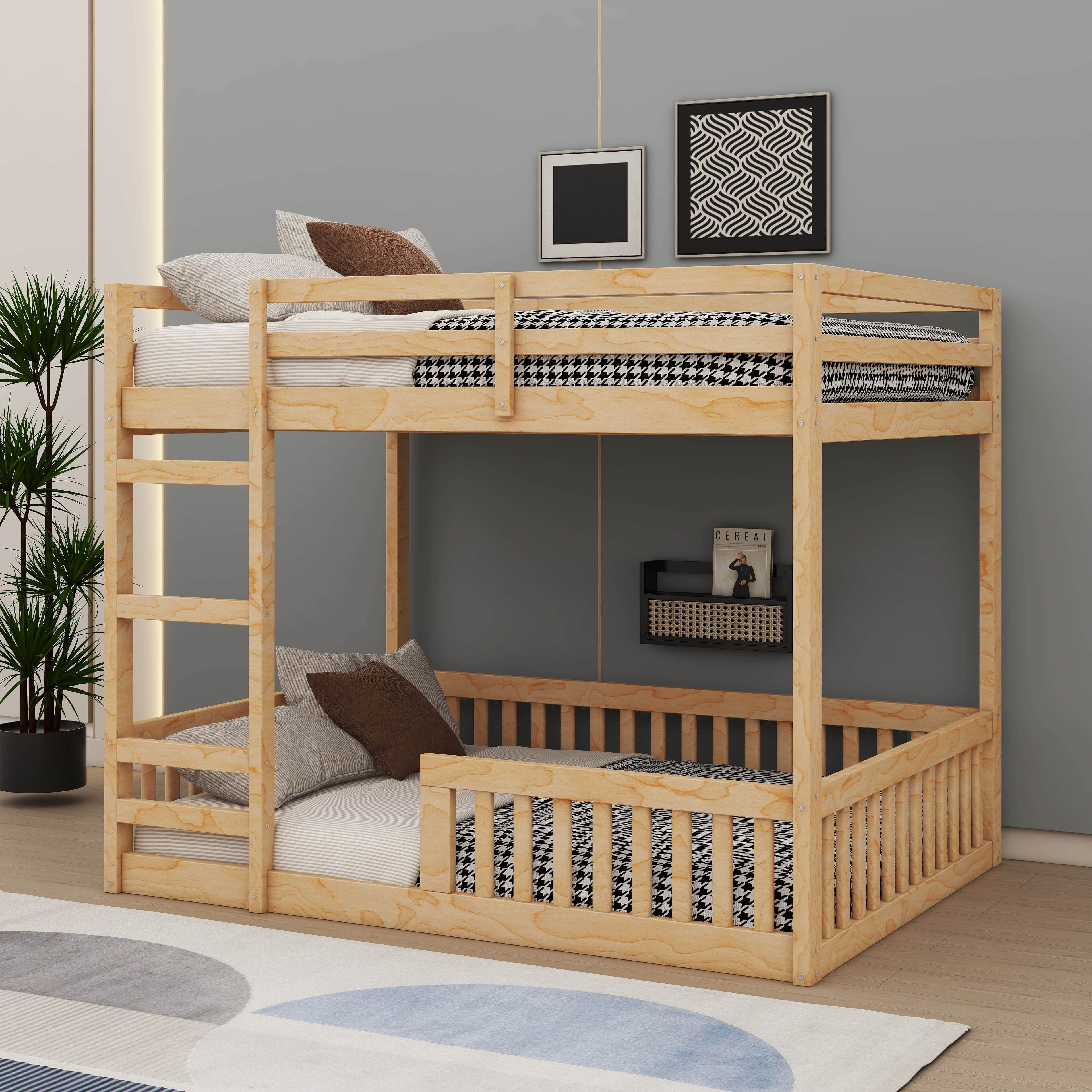 Harriet Bee Bunk Bed Complete With A Ladder And Protective Safety Rails ...