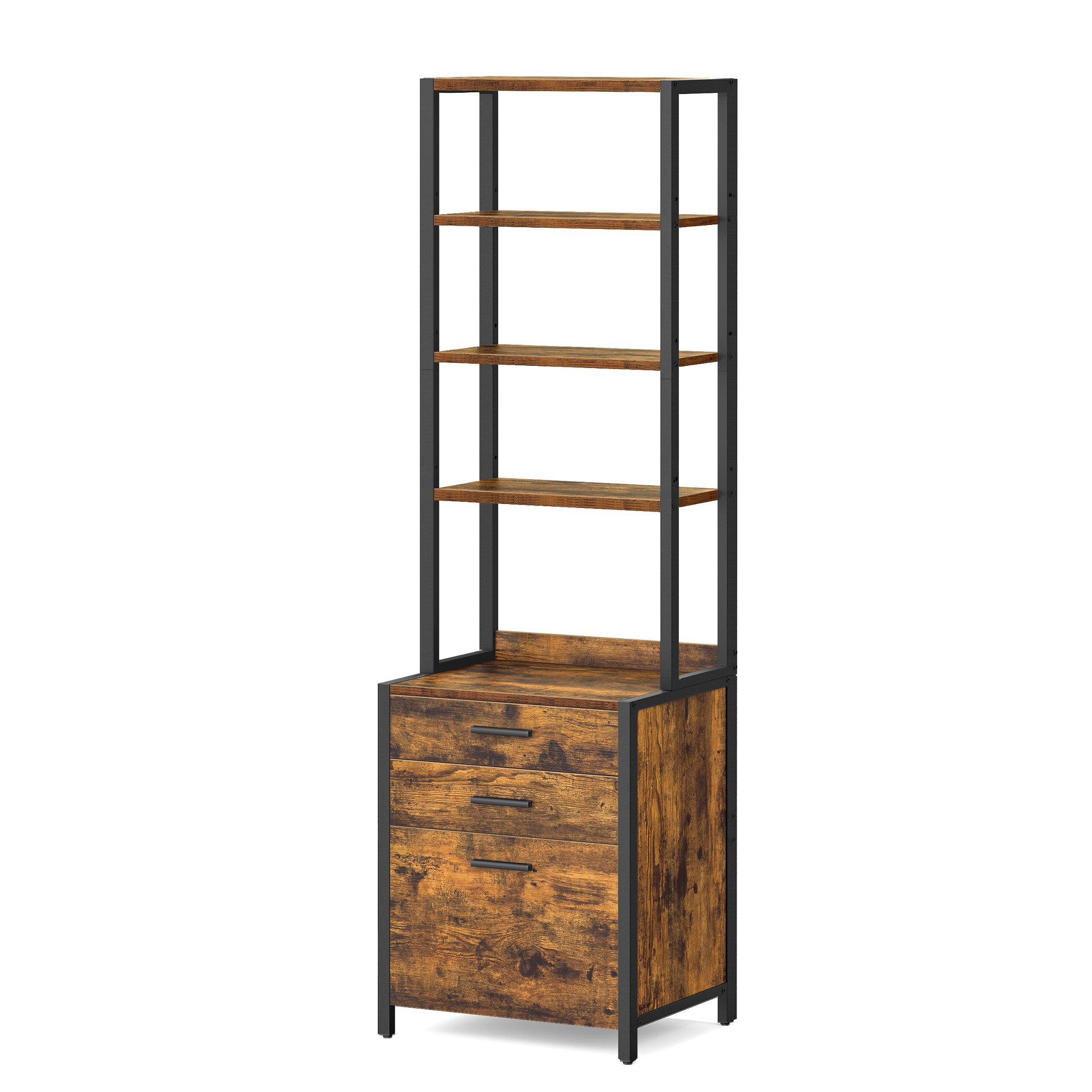 Ebern Designs Filing Cabinet With Height-adjustable Open Shelves ...