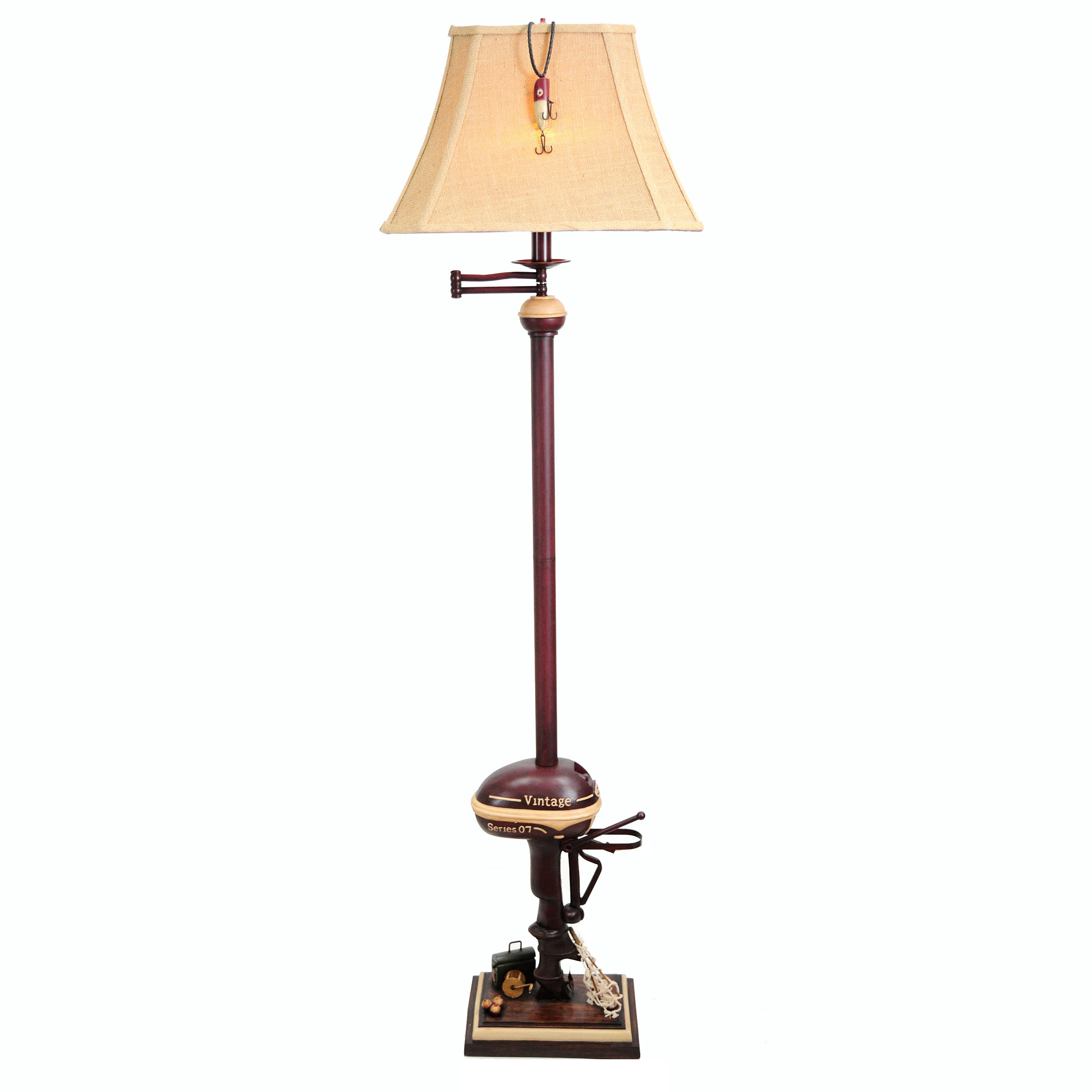 Millwood Pines Quinton Vintage Boat Motor 65" Swing Arm Floor Lamp & Reviews | Wayfair