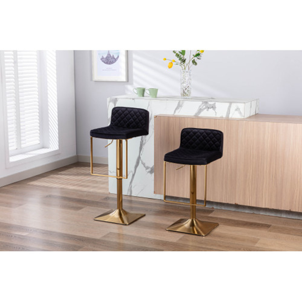 Everly Quinn Swivel Upholstered Adjustable Height Counter Stool with ...