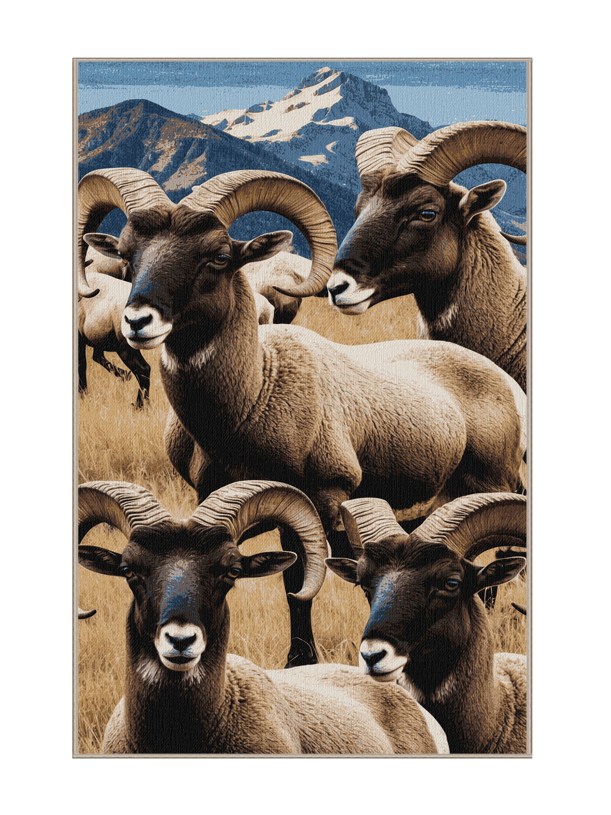 Foundry Select Washable Bighorn Sheep Wildlife Area Rug | Wayfair