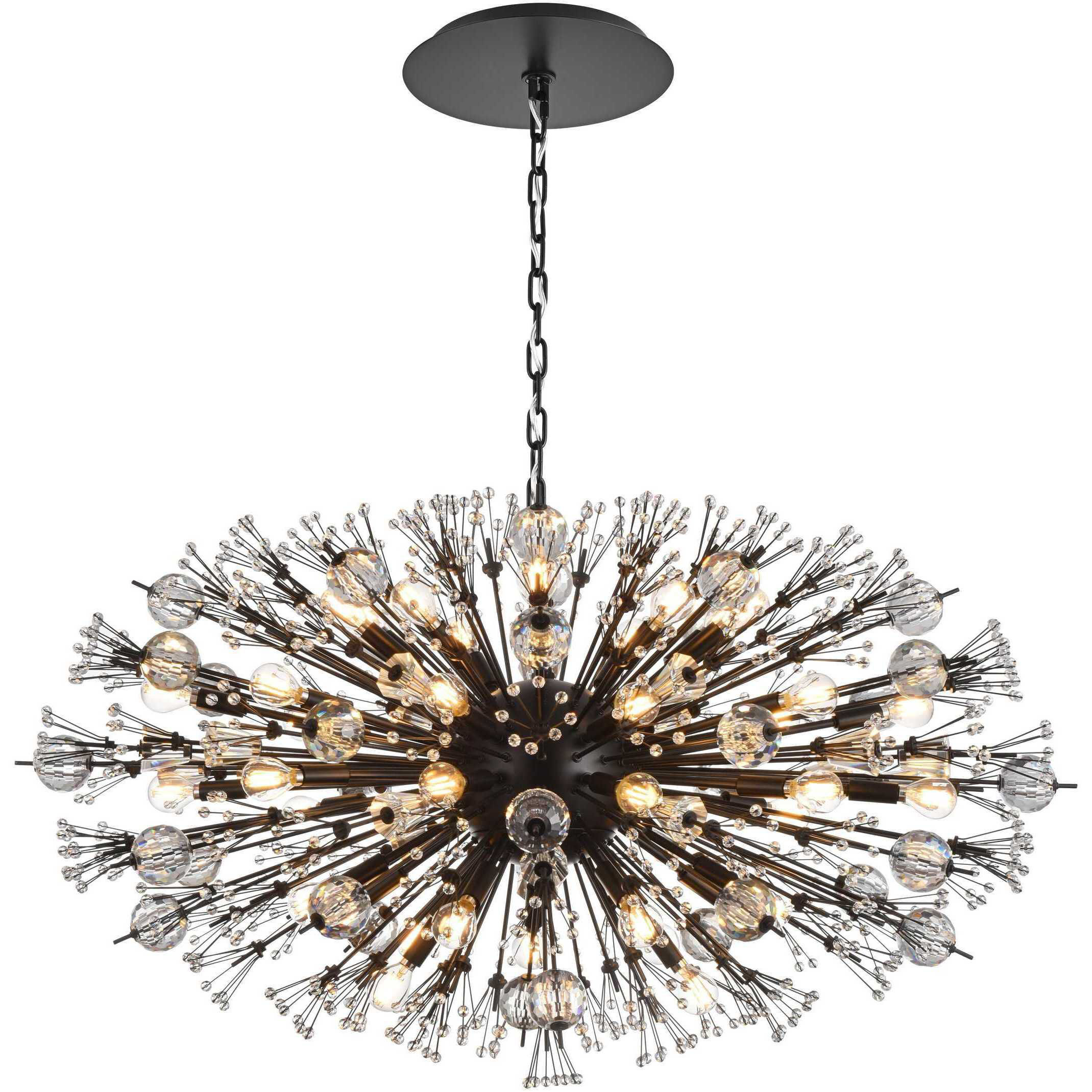 Everly Quinn Vera 42 Inch Crystal Starburst Oval Hudspeth in Black ...