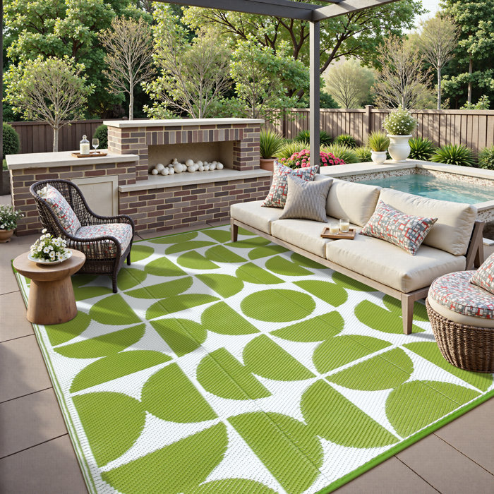 George Oliver Botho Outdoor Rug Patio Waterproof Reversible Camping ...