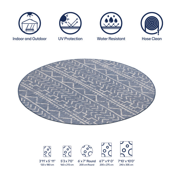 Wade Logan® Waikiki Blue Indoor / Outdoor Rug & Reviews | Wayfair