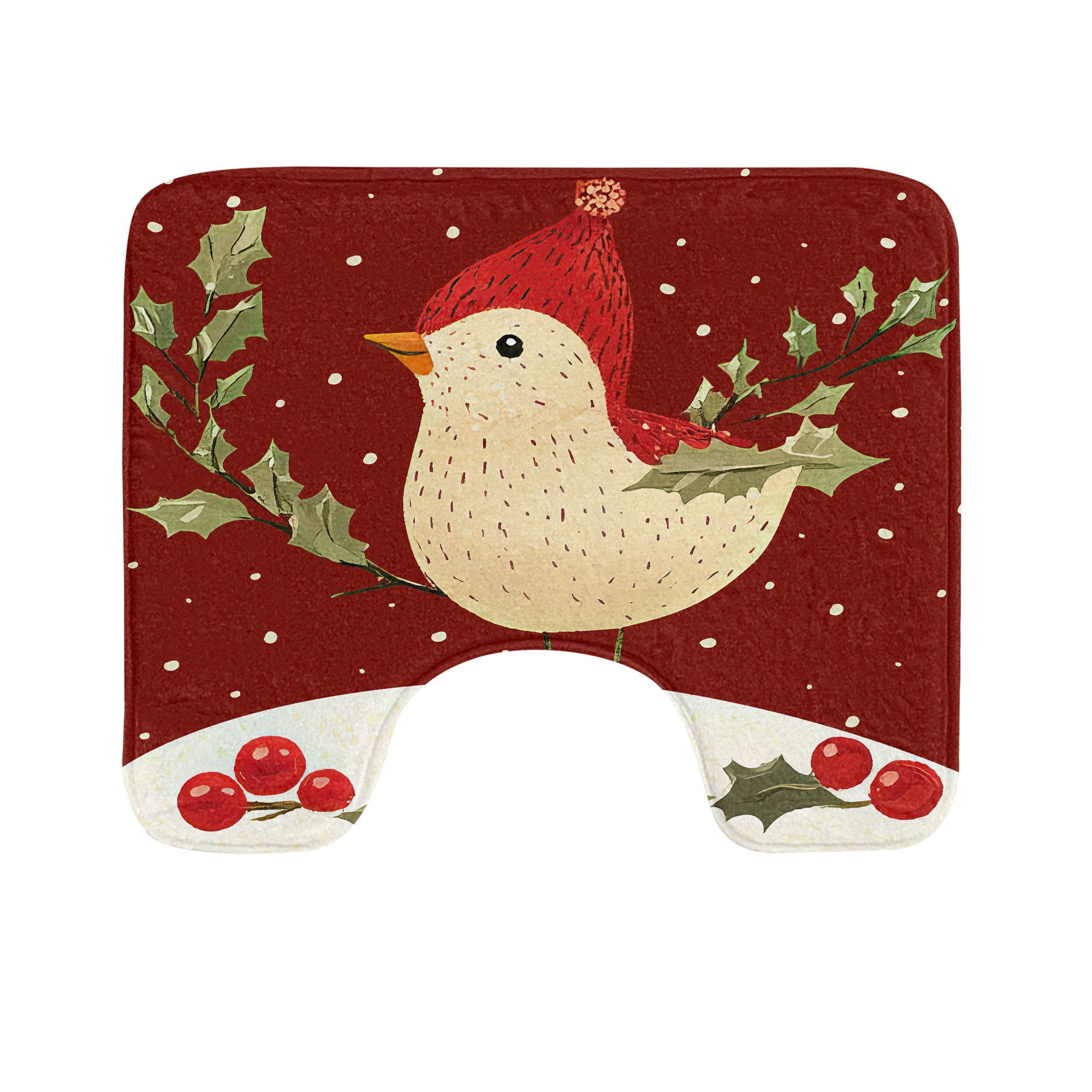 Ophelia & Co. Christmas Toilet Mat U-Shape Bathroom Rug 20" Raspberry ...