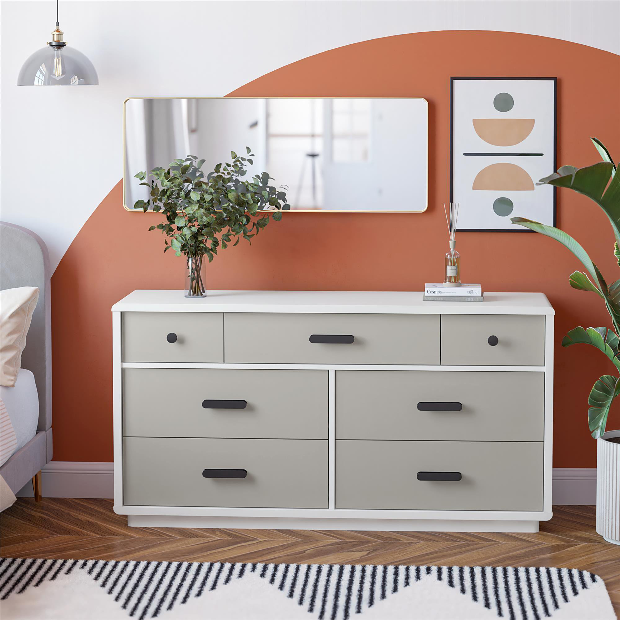 CosmoLiving by Cosmopolitan Valencia 7drawer Wide Dresser, Taupe And ...