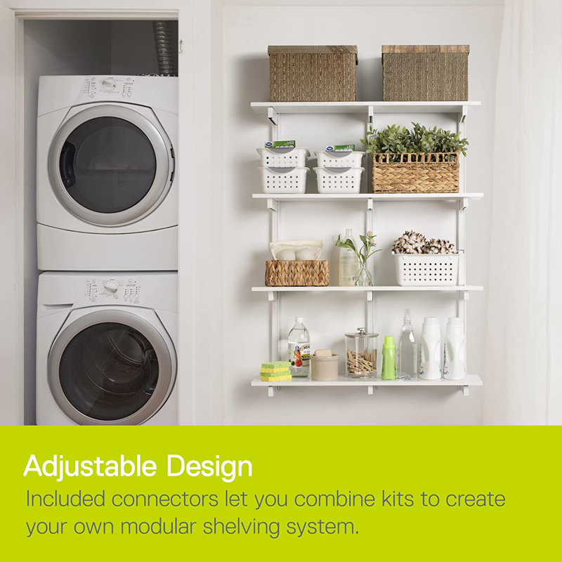 Delta Design delta 24" W Wood 2-Tier Adjustable Premium Wall Shelves ...