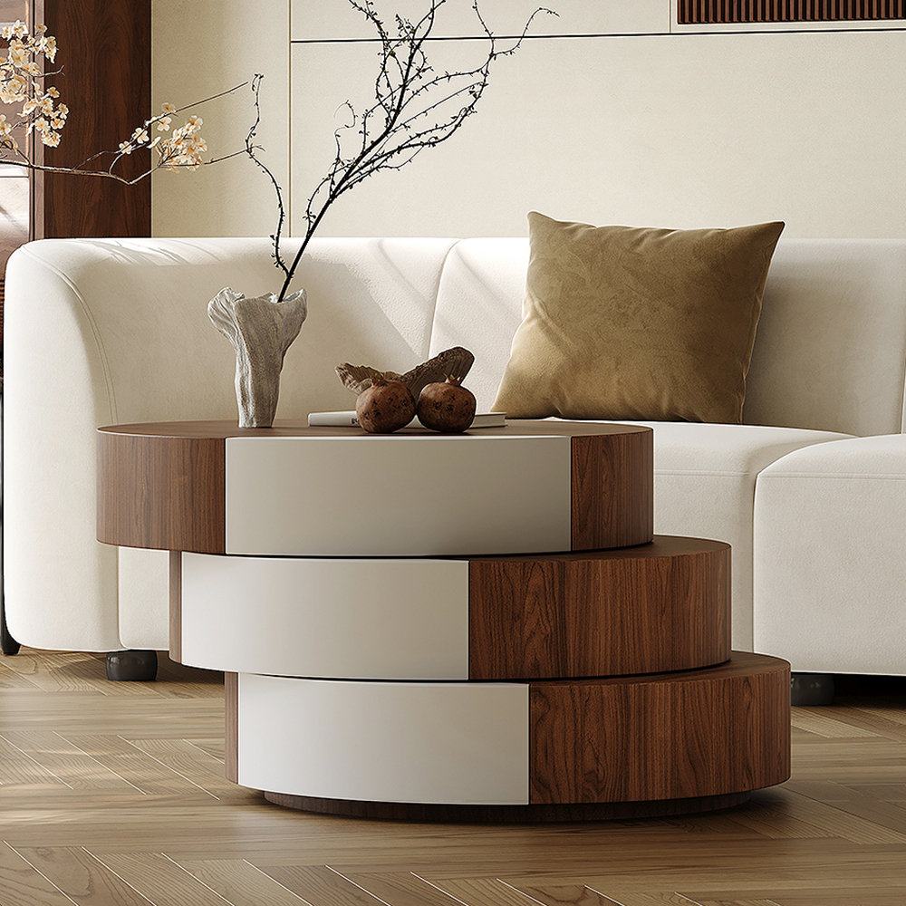 The Invincibles home Wabi-sabi creative revolving round coffee table ...