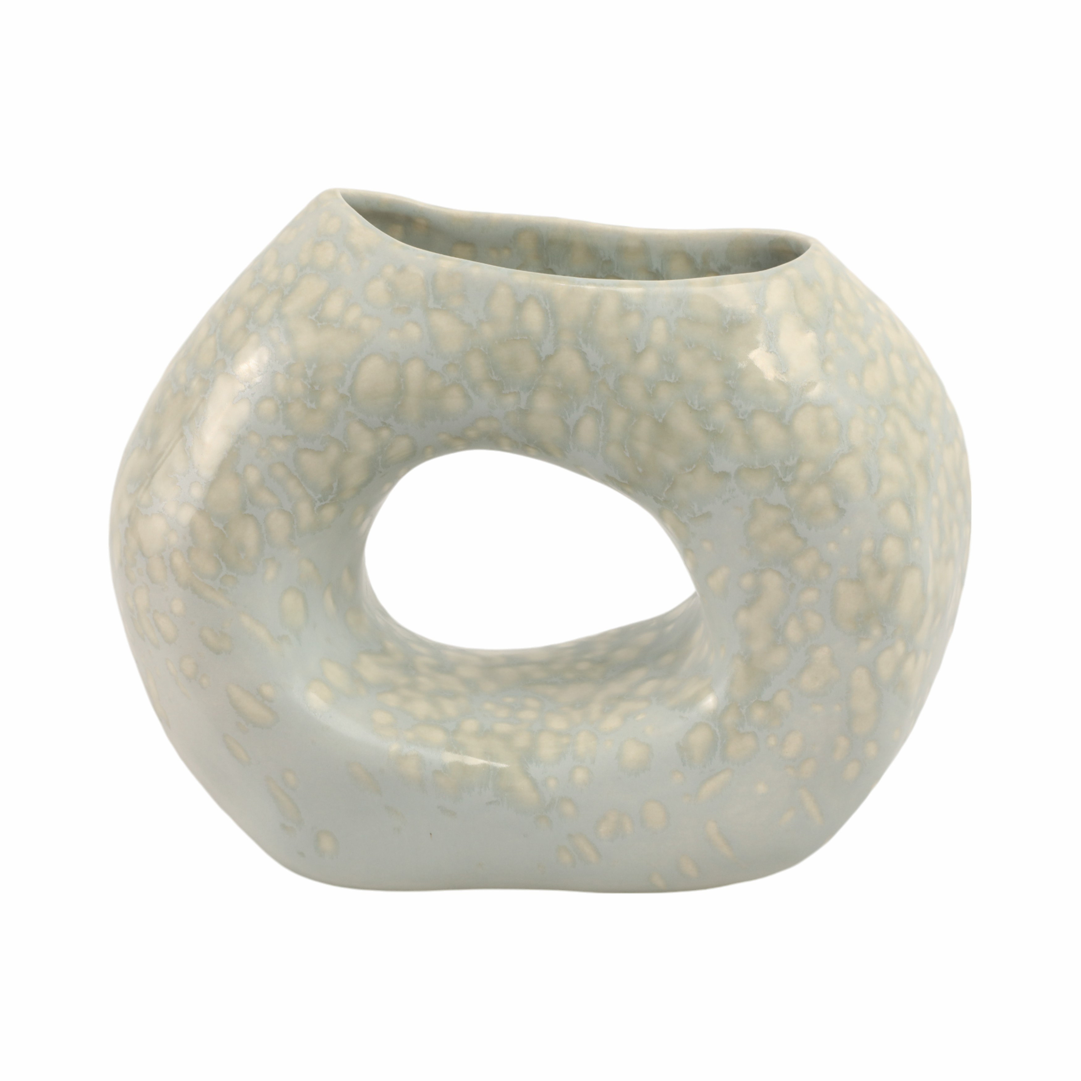 Ebern Designs Pottery Earthenware Vase with Sculptural Hollow Design ...