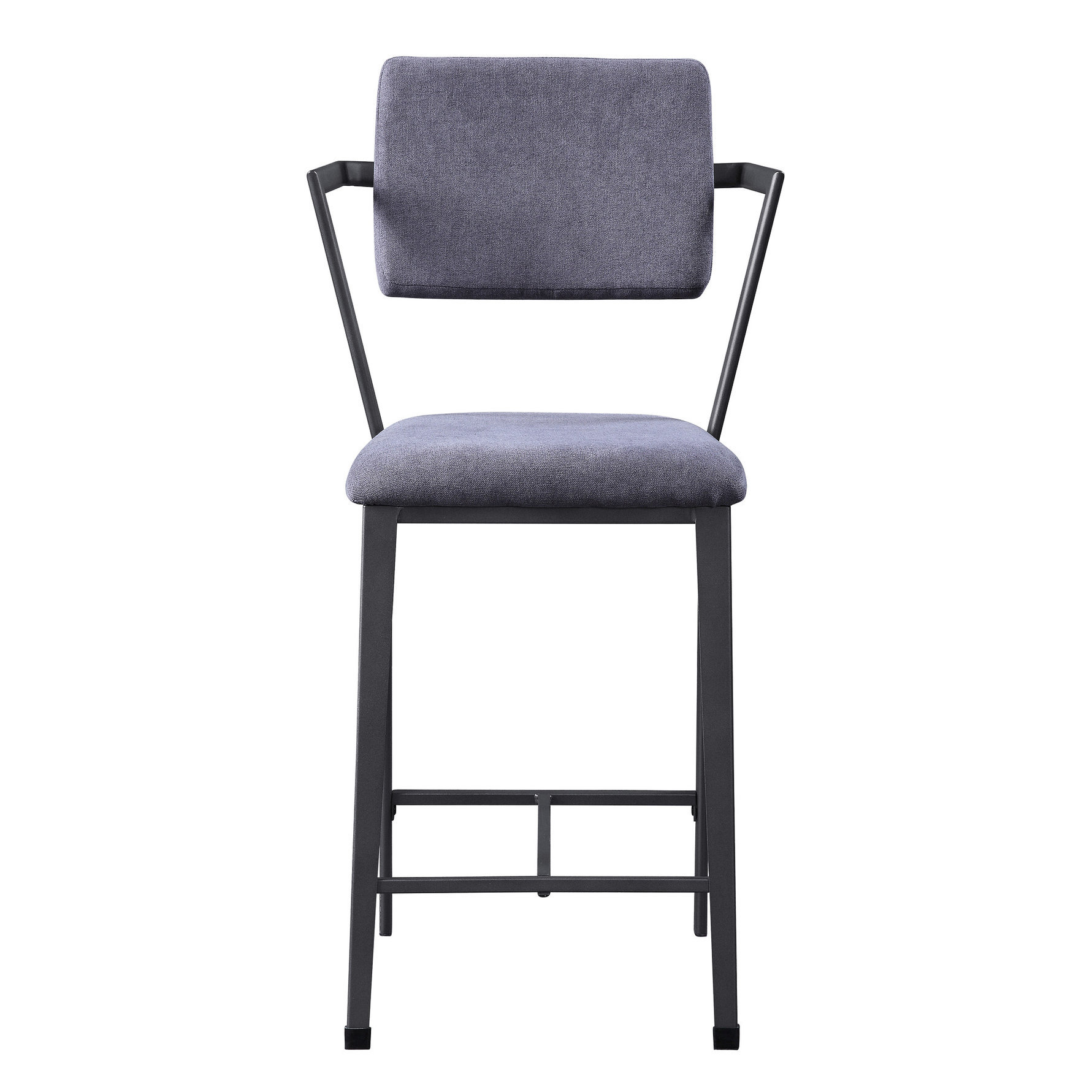 Latitude Run® Grey Fabric Open Back Counter Height Chairs ( Of 2 ...