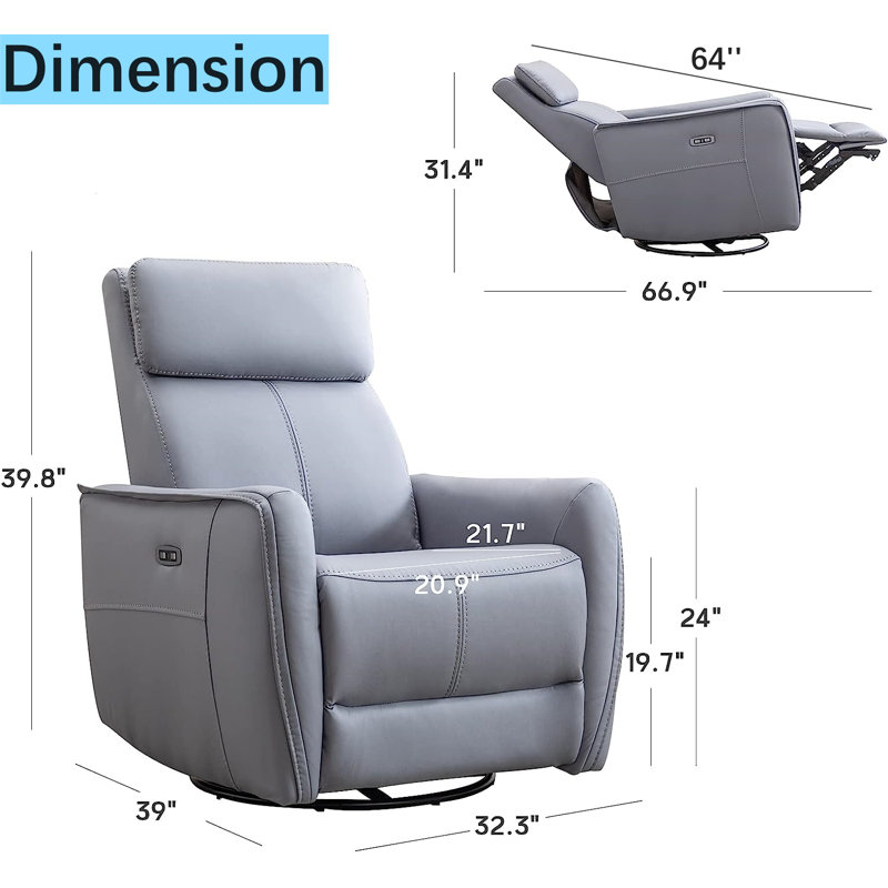 Latitude Run® 32.3" Wide Contemporary Swivel and Rocker Power Recliner ...