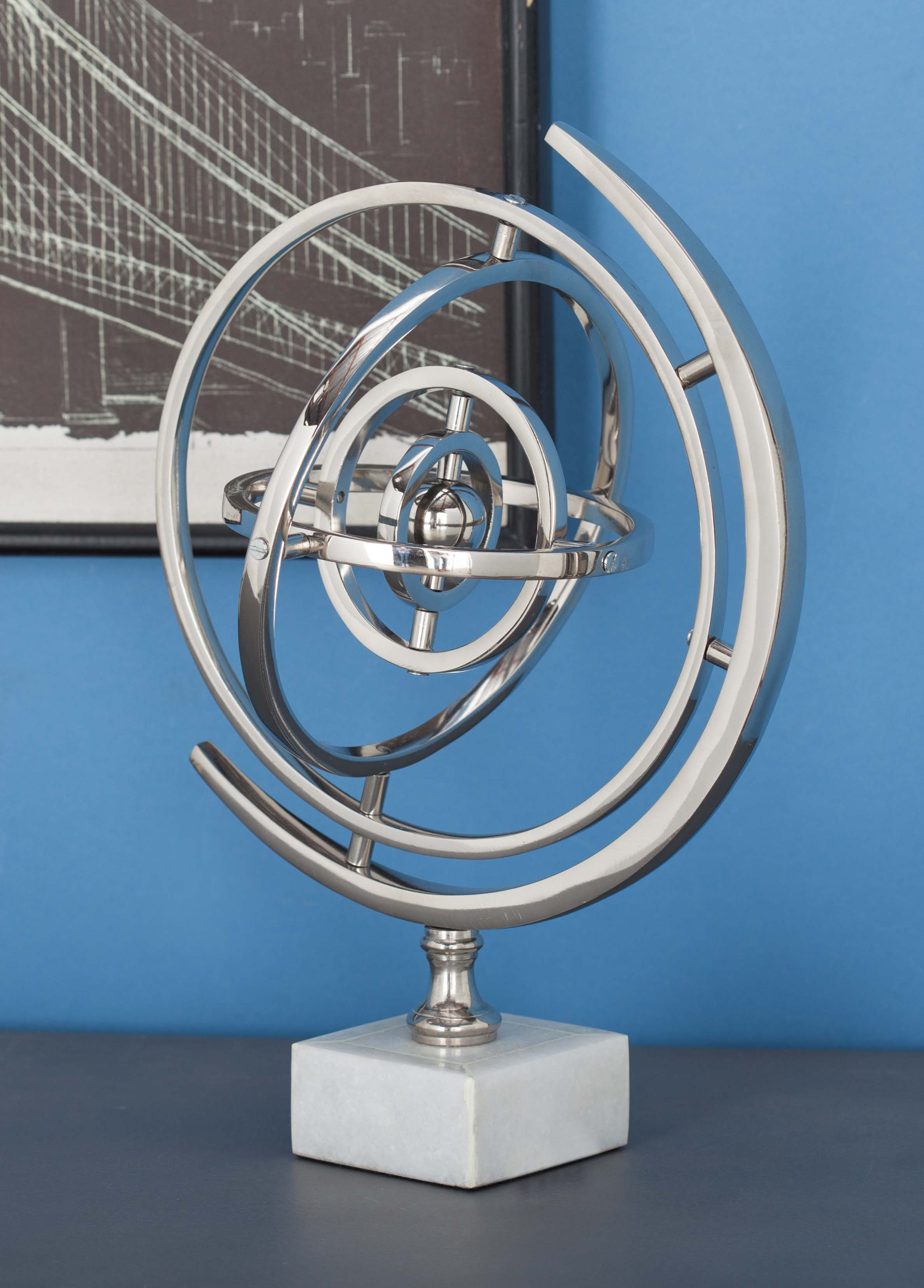 Breakwater Bay Rodrigues Aluminum Metal Armillary Educational Silver ...