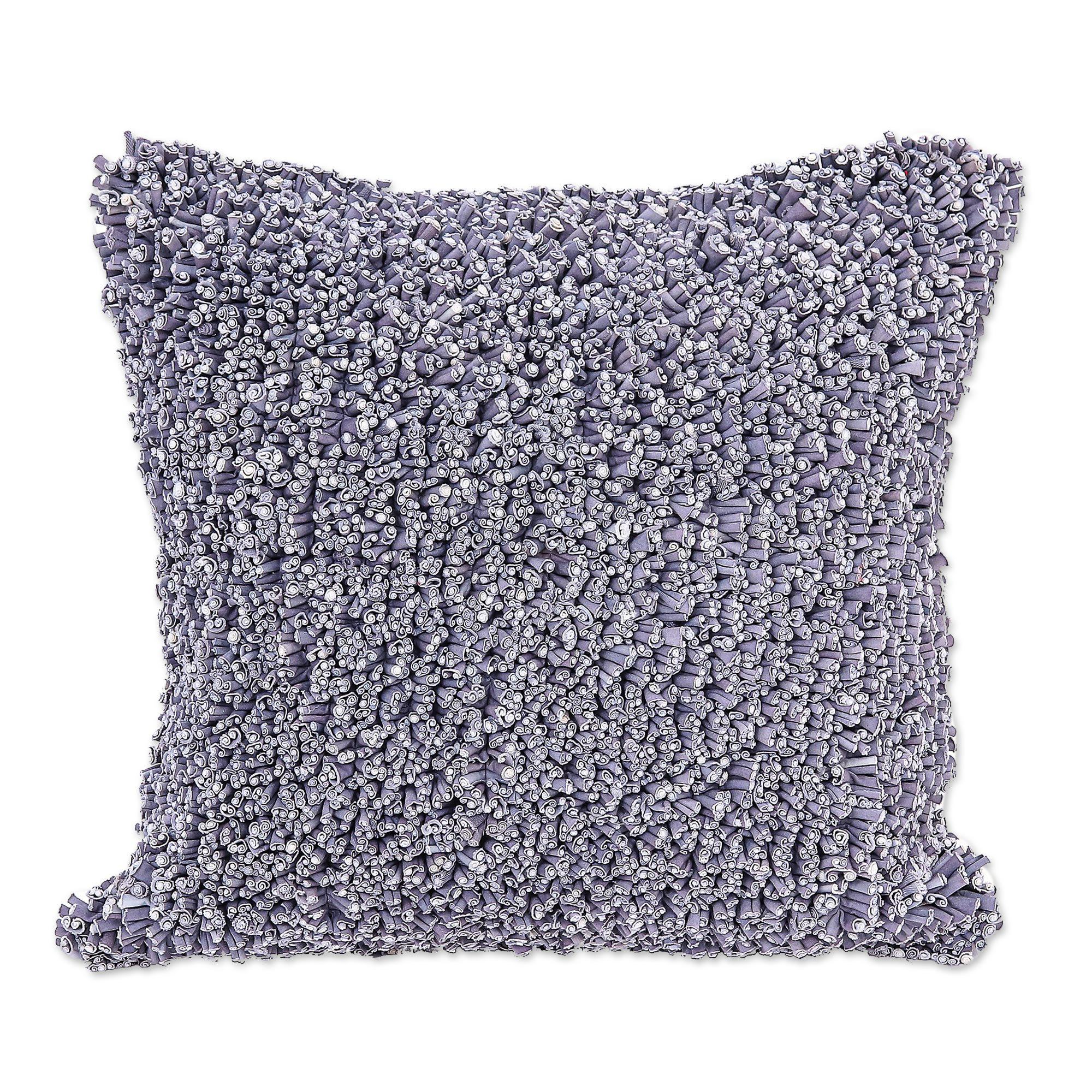 Novica Handmade Popcorn In Grey Cotton Cushion Cover | Perigold