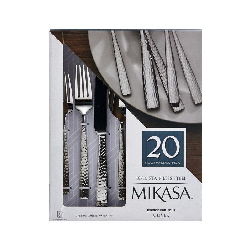 Mikasa Oliver 20-Piece 18/10 Stainless Steel Flatware Set, Service for ...