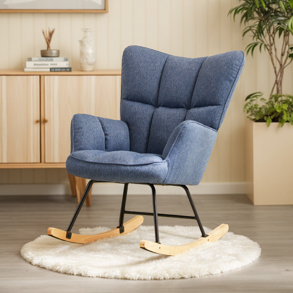 Latitude Run® Mckinli Rocking Chair Upholstered Glider Rocker Accent ...