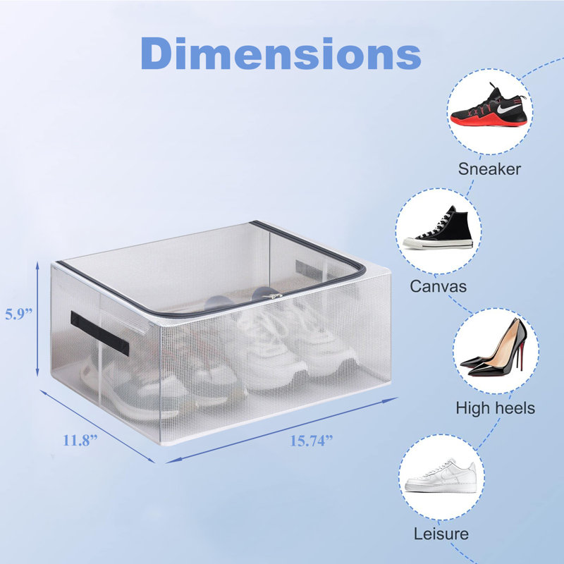 Rebrilliant 8pcs Stackable Shoe Storage Box | Wayfair