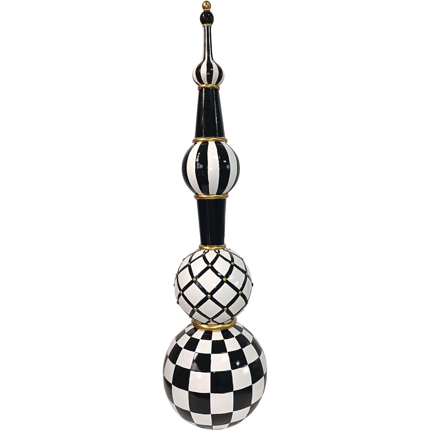 Fraser Hill Farm Decorative Finial, Black and White Festive Design ...