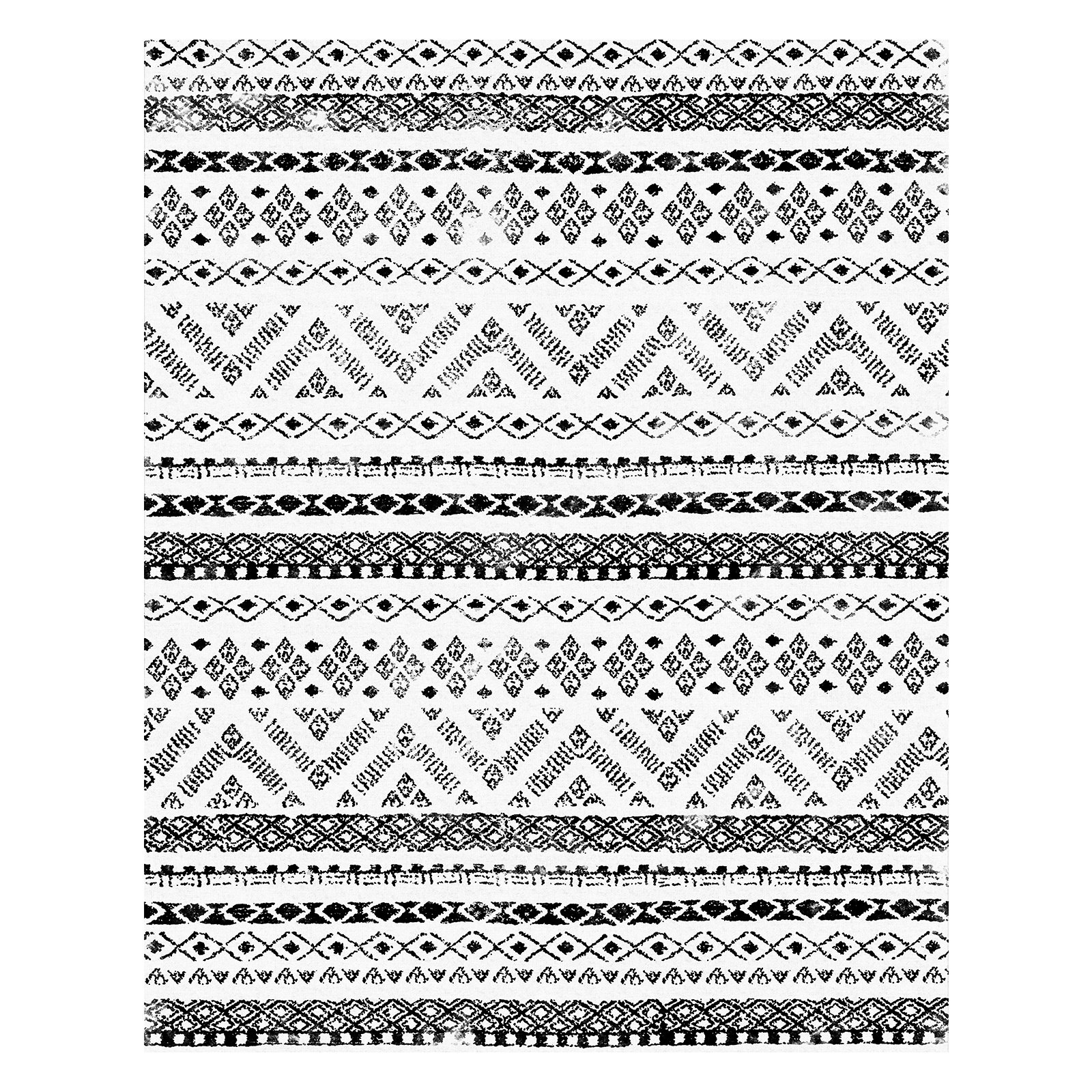 Loon Peak® Boho Geometric Washable Area Rug, Soft, Non-Slip, Easy Care ...