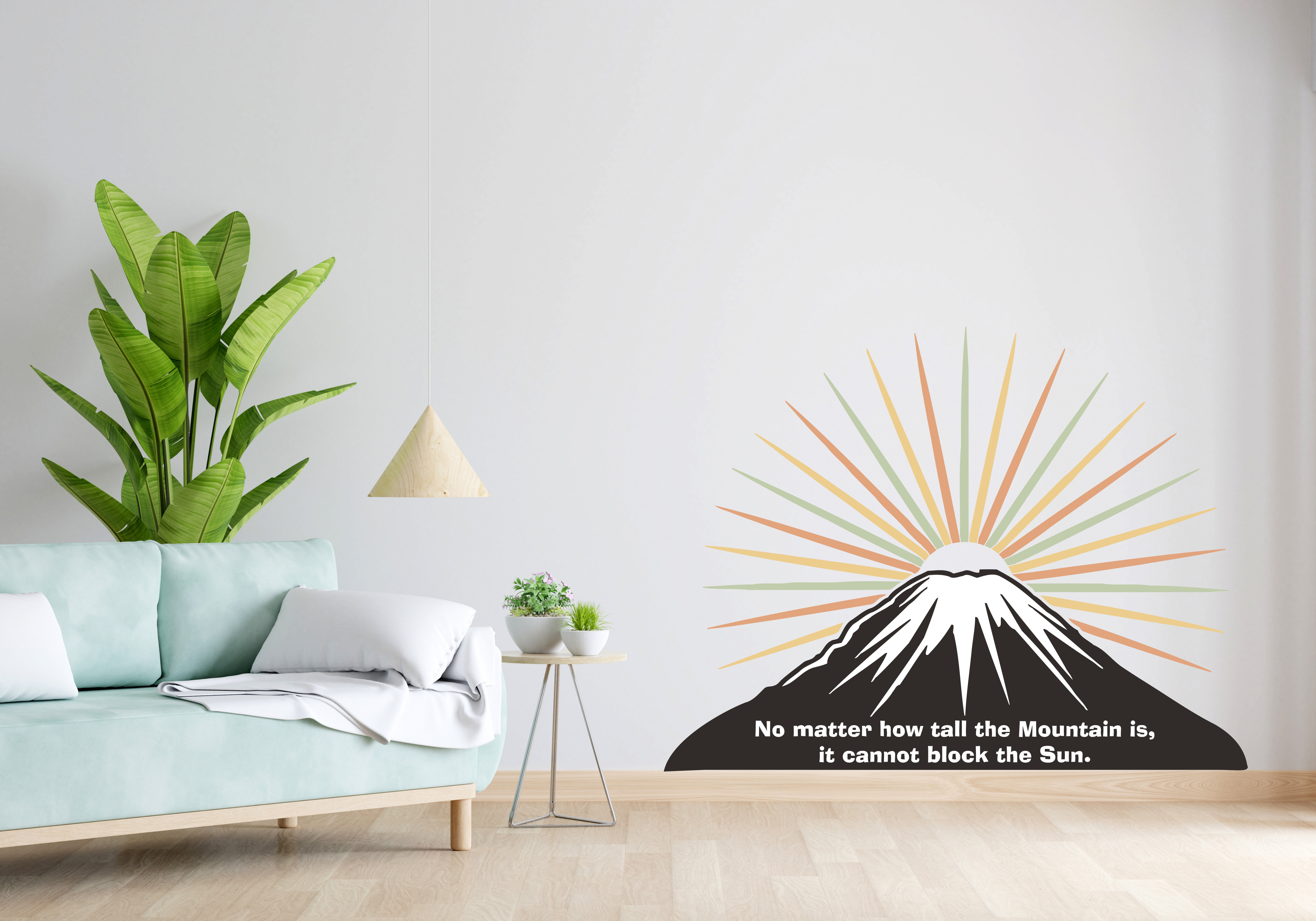 Millwood Pines Mountain Wall Decal, Mountain Wall Mural, Sun Colorful ...