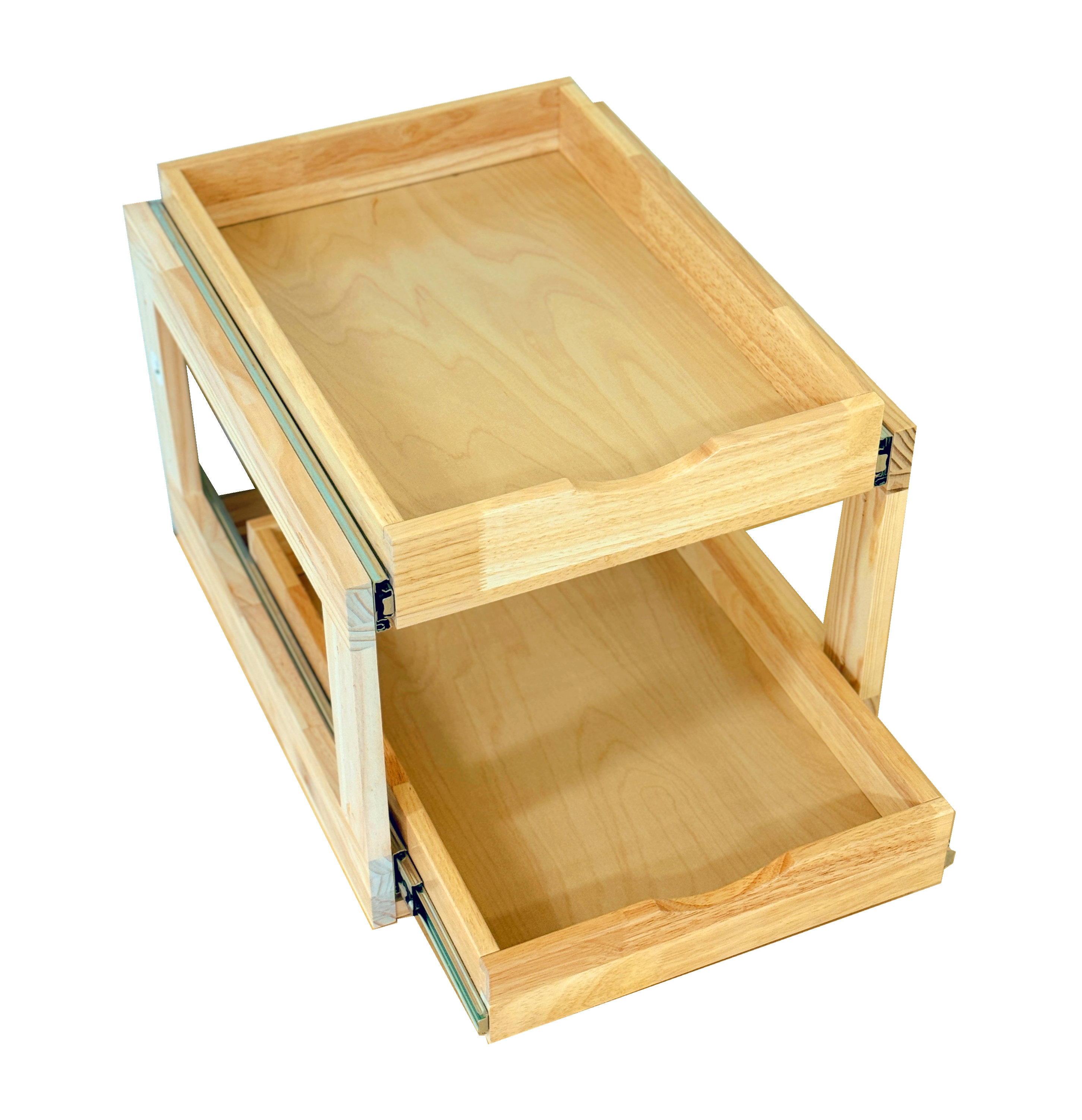 Rebrilliant Neecy Wood Pull Out double-layer drawer Soft-Close | Wayfair