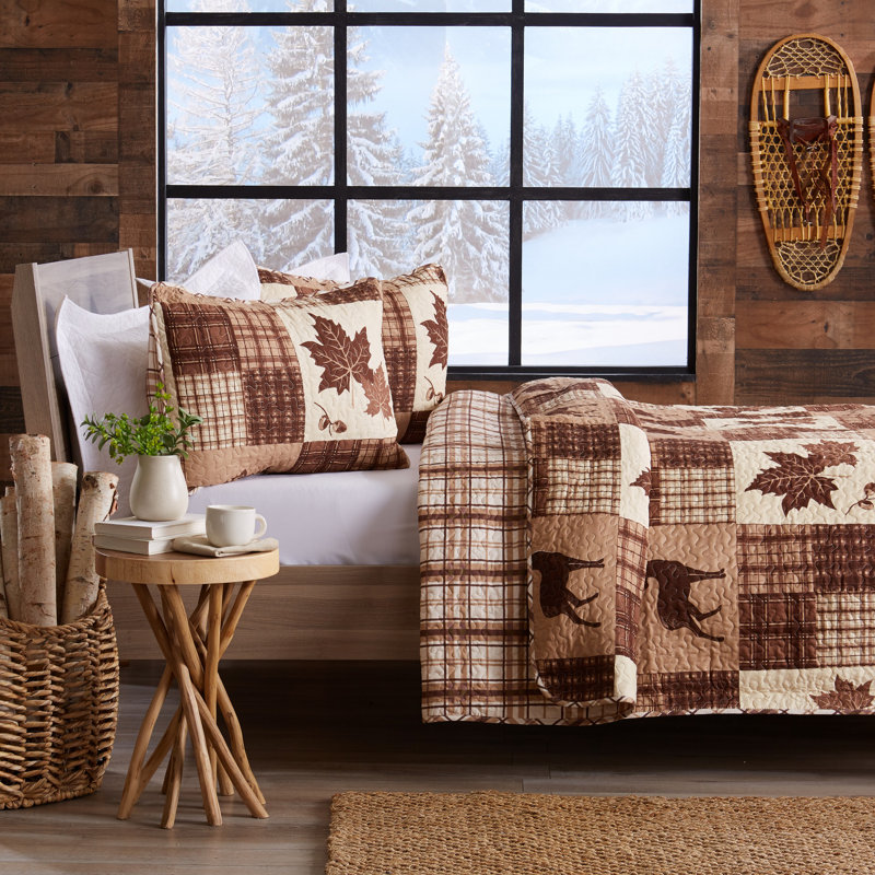 FreshFolds Nature / Lodge Inspired Patchwork Quilt Set with Shams ...