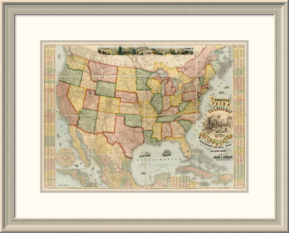 East Urban Home 'American Union Railroad Map of the United States, 1871 ...