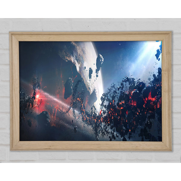 Ivy Bronx Smashed Asteroid In Space Framed Print | Wayfair.co.uk