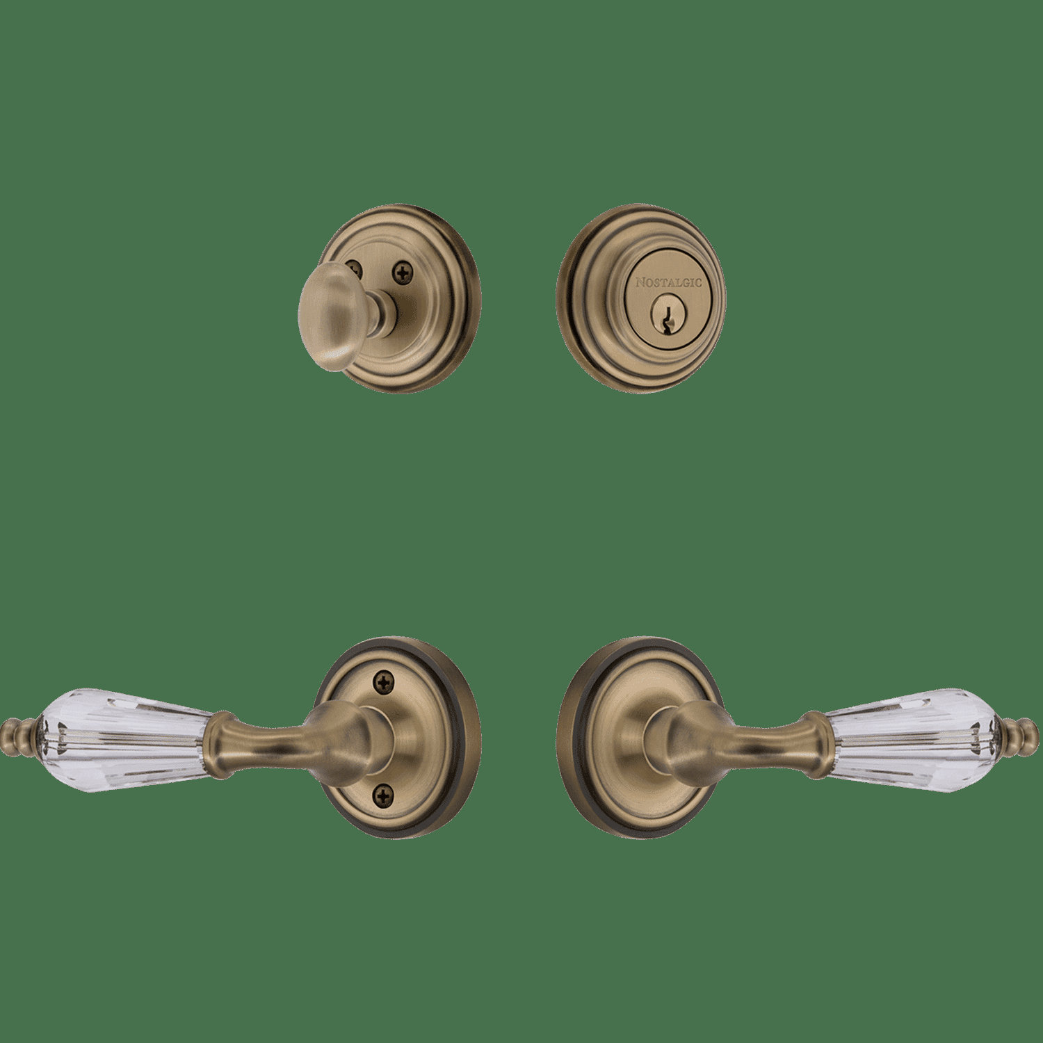 Nostalgic Warehouse Classic Rosette Entry Set with Parlour Crystal ...