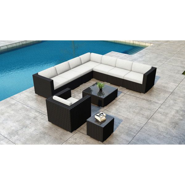 Willa Arlo Interiors Thornaby Wicker 8 - Person Outdoor Seating Group ...